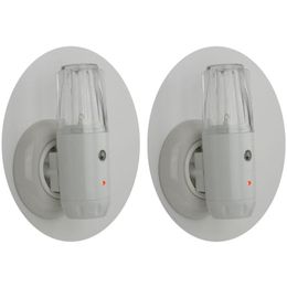 Niermann - 2er Set LED-Nachtlichter 3in1 Multifunktions-LED Taschenlampe & Notbeleuchtung