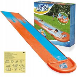 BESTWAY 52328 Doppel-Wasserrutsche Waterslide Slip and Slide integrierter Wassersprinkler 488cm x 138cm (R13) D590