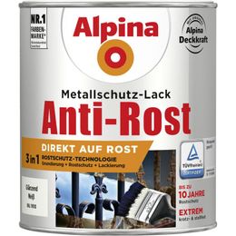 Alpina - Metallschutz-Lack Anti-Rost 750 ml weiß glänzend Metallack Schutzlack