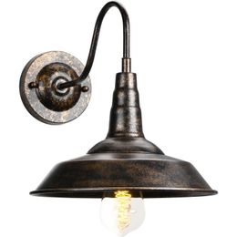 Retro Industrie Wandleuchte E27 Metall Schlafzimmer Wohnzimmer kreative Schmiedeeisen Topfdeckel Wandlampe Rost