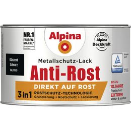Alpina - Metallschutz-Lack Anti-Rost 300 ml schwarz glänzend Metallack Schutzlack