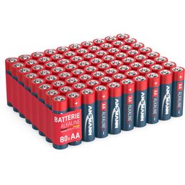 Ansmann - 80x Alkaline Batterie aa Mignon 1,5V - LR6 AM3 MN1500 (80 Stück)