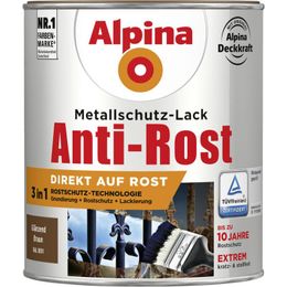 Alpina - Metallschutz-Lack Anti-Rost 750 ml braun glänzend Metallack Schutzlack