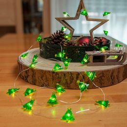 LINDBY - LED-Lichterkette Motje, Weihnachtsbäume, 320 cm, IP20 - Grün