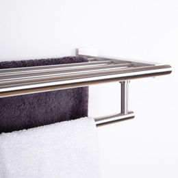 Ms Beschläge - Handtuchablage Edelstahl matt gebürstet 595mm 5 Stangen Handtuchhalter Badzubehör