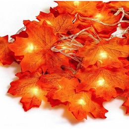 Herbstgirlande, Herbstdeko, 20 Lichterketten, Herbstblatt-Gugirlande, Halloween-Weihnachtsdeko, Thanksgiving-Deko, Wanddeko - Minkurow