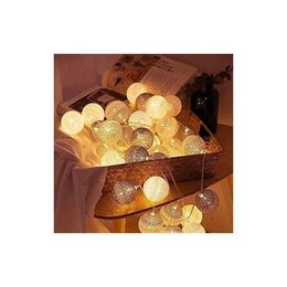 Indoor Lichterkette, Lichtkugel Dekoration Zuhause Schlafzimmer Licht (20 Kugeln 60mm) usb Ladegerät (Nordic Grey) - Minkurow