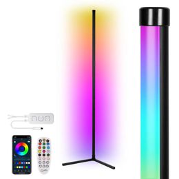 156CM led Stehlampe Dimmbar mit Fernbedienung, 7W Eck Standleuchte, rgb led Stehleuchte, app Steuerung Smart Ecklampe Bluetooth Musik Sync Stehlampen