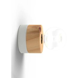 Wandlampe aus Holz mit Kabel und Stecker 0239 almut - Zirbe • Winterweiß