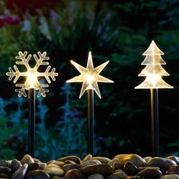 Led 3er Set Gartenstecker Adventsdekoration