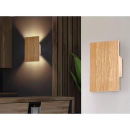 Fischer und Honsel Fischer&honsel - led Wandleuchte shine wood Holz rechteckig Up and Down, 15x25cm