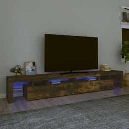 TV-Möbel,TV-Schrank TV-Lowboard für Wohnzimmer TV-Hängeschrank mit LED-Leuchten Räuchereiche 260x36,5x40 cm MAISONCHIC 38584