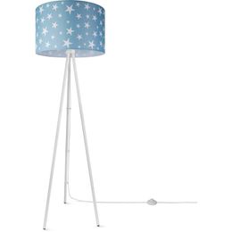 Stehlampe Kinderlampe Kinderzimmer Stehleuchte Lampenschirm Sterne Mond Design 5 (Ø45,5 cm), Stehleuchte Dreinbein - Weiß - Paco Home