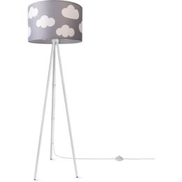 Stehlampe Kinderlampe Kinderzimmer Stehleuchte Lampenschirm Sterne Mond Design 9 (Ø45,5 cm), Stehleuchte Dreinbein - Weiß - Paco Home