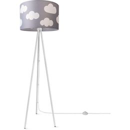 Paco Home - Stehlampe Kinderlampe Kinderzimmer Stehleuchte Lampenschirm Sterne Mond Design 9 (Ø45,5 cm), Stehleuchte Dreinbein - Weiß