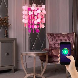 etc-shop - Smart Kinder Hänge Leuchte dimmbar Spiel Mädchen pink Decken Lampe App Sprachsteuerung im Set inkl. rgb led Leuchtmittel