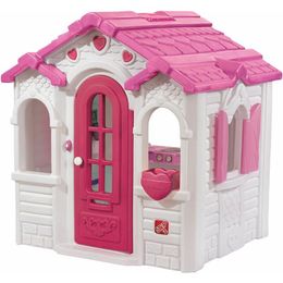 Sweetheart Spielhaus in Rosa / Weiß Kunststoff Spielhaus für Kinder mit Klingel und Zubehör - Rosa - Step2