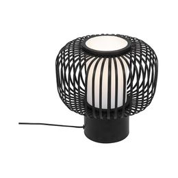 Qazqa - Moderne Tischlampe schwarz mit Bambus - Bambuk - Schwarz