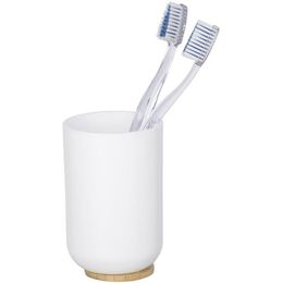 Becher für Zahnbürste, Kunststoff und Bambus Badezimmer-Behälter Wenko