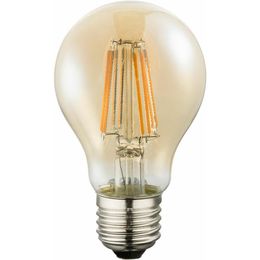 etc-shop Vintage Leuchtmittel E27 Glühbirne led Retro Filament Leuchtmittel, Glas Amber, 7 Watt 630 Lumen 2200 Kelvin warmweiß, DxH 10,6x6 cm