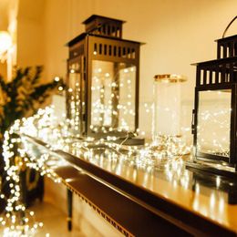 etc-shop 2er Set led Lichterketten mit kleinen weißen Bällen Schalter Weihnachts Beleuchtung