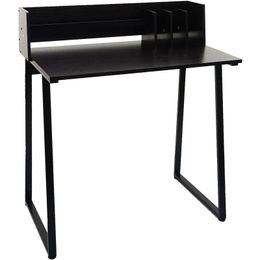 Schreibtisch HHG 770, Laptoptisch Bürotisch, 82x51cm 3D-Struktur, Metall mdf schwarz - black