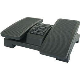 Fußstütze HHG 766, Fußablage mit Massage-Rollen Fußroller Fußbank, Neigung und Höhe verstellbar, Kunststoff - black