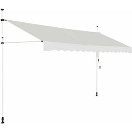 Costway Klemmmarkise Sonnenschutz, Balkonmarkise hoehenverstellbar 200-300cm, Sonnenmarkise mit Handkurbel ohne Bohren 395cm breit, beige