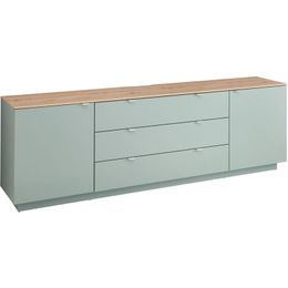 Lomadox TV-Sideboard Fernsehschrank grün mit Artisan Eiche, Breite 240 cm CUST-36 - grün