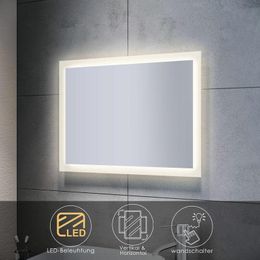 Badspiegel mit LED Beleuchtung Badezimmerspiegel Wandspiegel Lichtspiegel 80x60