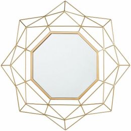 Beliani Wandspiegel Gold ø 60 cm Sternenoptik mit geometrischem Rahmen Modern - Gold