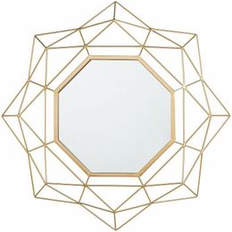 Beliani - Wandspiegel Gold ø 60 cm Sternenoptik mit geometrischem Rahmen Modern