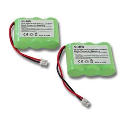 vhbw - 2x Akku 600mAh (3.6V) kompatibel mit schnurlos Festnetz Telefon Philips Evalia 5600, Evalia 5600C, Evalia 5800 Ersatz für C39453-Z5-C193,