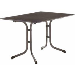 SIEGER 3160-55 Boulevard-Klapptisch vivodur, 120x80 cm, eisengrau Stahlgestell eisengrau / vivodur-Tischplatte Schieferoptik anthrazit