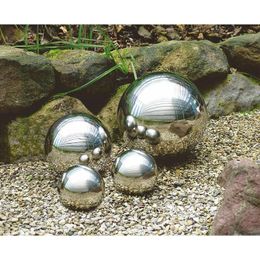 Spetebo - Dekokugel Edelstahl glänzend - 15 cm - Deko Gartenkugel Schwimmkugel Teichkugel silber poliert für Außen und Innen