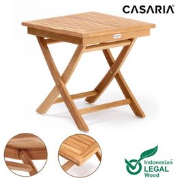 Beistelltisch Murcia Teak Holz svlk Zertifiziert 45x45x45cm Wetterfest Balkontisch Kaffeetisch Gartenmöbel Garten - Casaria