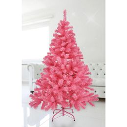 Spetebo - Künstlicher Weihnachtsbaum groß - 180 cm / rosa - Kunst Tannenbaum Christbaum inklusive Baumständer