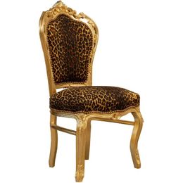 Biscottini - Gepolsterter Stuhl, Barocksessel, 101x58x56 cm, Wohnzimmersessel, Holzstuhl, französischer Louis XVI-Stil, Schlafzimmersessel - Gold