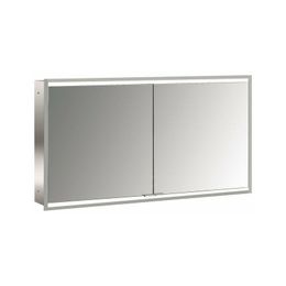 Prime 2 Lichtspiegelschrank, 1300 mm, 2 Türen, Unterputzmodell, ip 20, ohne Lichtpaket, Ausführung: Glasrückwand weiß - 949705157 - Emco
