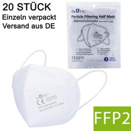 Mucola Atemschutzmaske 20 x FFP2 Maske Mundschutz 5 lagig ce Mund Nase Gesichtsmaske Bedeckung Masken Schutz Set zertfiziert Gesichtsmaske