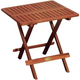 etc-shop - Außen Bistro Tisch Holz Eukalyptus geölt braun Garten Balkon Terrassen Möbel eckig