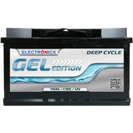 ELECTRONICX - Edition Gel Batterie 110 ah 12V Wohnmobil Boot Versorgung