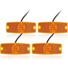 Rhafayre - Stück 12V/24V Bernsteinfarbene LED-Markierungsleuchten mit Reflektor, Seitenmarkierungsleuchten für Anhänger, Auto, lkw, Wohnwagen,