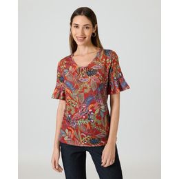 Couture Line Shirt mit Blätter-Print