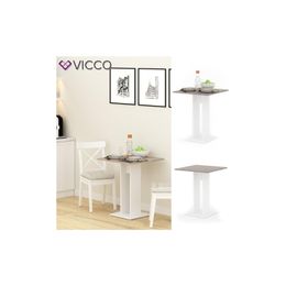 VICCO Esstisch EWERT Küchentisch Esszimmer Säulentisch weiß Sonoma Eiche 65x65