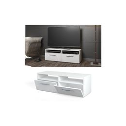 VICCO Lowboard Diego Fernsehschrank Sideboard TV Fernsehtisch Weiß Hochglanz