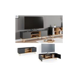 VICCO Lowboard Fernsehschrank Sideboard Neptune TV-Fernsehtisch Anthrazit/Buche