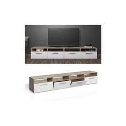 VICCO Lowboard Diego Fernsehschrank Sideboard TV Fernsehtisch Sonoma Weiß