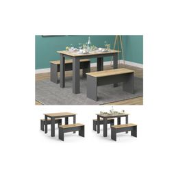 VICCO Tischgruppe Sitzgruppe Esszimmer Sentio Esstisch Anthrazit Eiche 110 cm