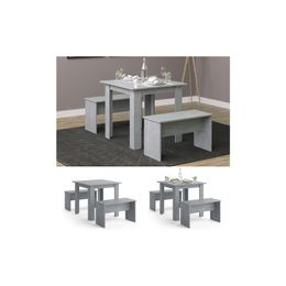 VICCO Tischgruppe Sitzgruppe Esszimmer Sentio Esstisch Sitzbank Beton 80 cm